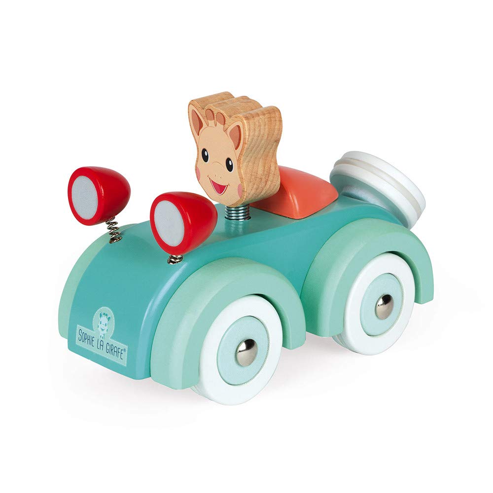 Janod Sophie La Girafe Wooden Push Along Car - Ages 12+ Months - J09507