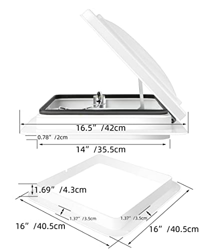 Livpow RV Roof Vent With 12V Fan Reversible 14" x 14"