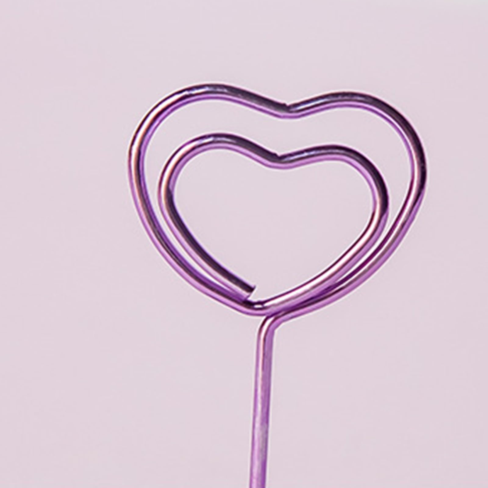 YESBAY 20pcs Place Card Holders Table Card Display Holder Heart Round Shape Table Number Holders Metal Stand for Wedding Events More Securely Display Tables Cards Name Menus Anniversary Decor Purple