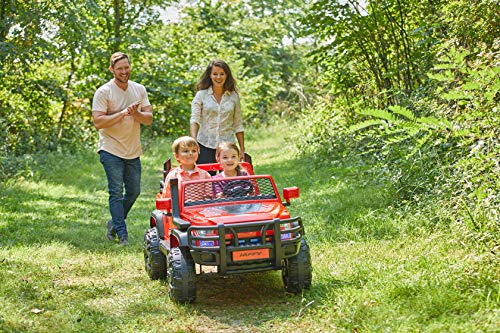 Huffy Kids Electric 24V Two Seater Ride On Crawler Truck, Red