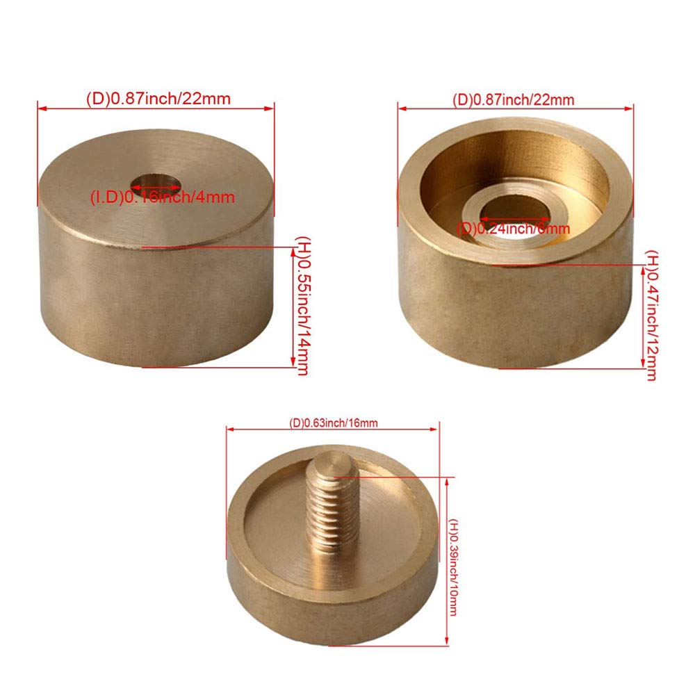 Jiayouy 9Pcs Trumpet Valve Finger Buttons Valve Cap Screw Trumpet Repair Part Golden