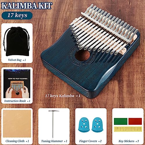 Kalimba Thumb Piano 17 Keys (Mahogany Blue color)