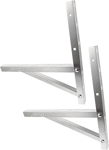 Shelf Brackets wall Shelves 2pcs Stainless Window Outdoor Folding Duty Steel Triangle Conditioner Mount Shelf Support Brackets Stand -p Ac Rack Wall - Foldable for Heavy P Holding Air Bracket Mounted