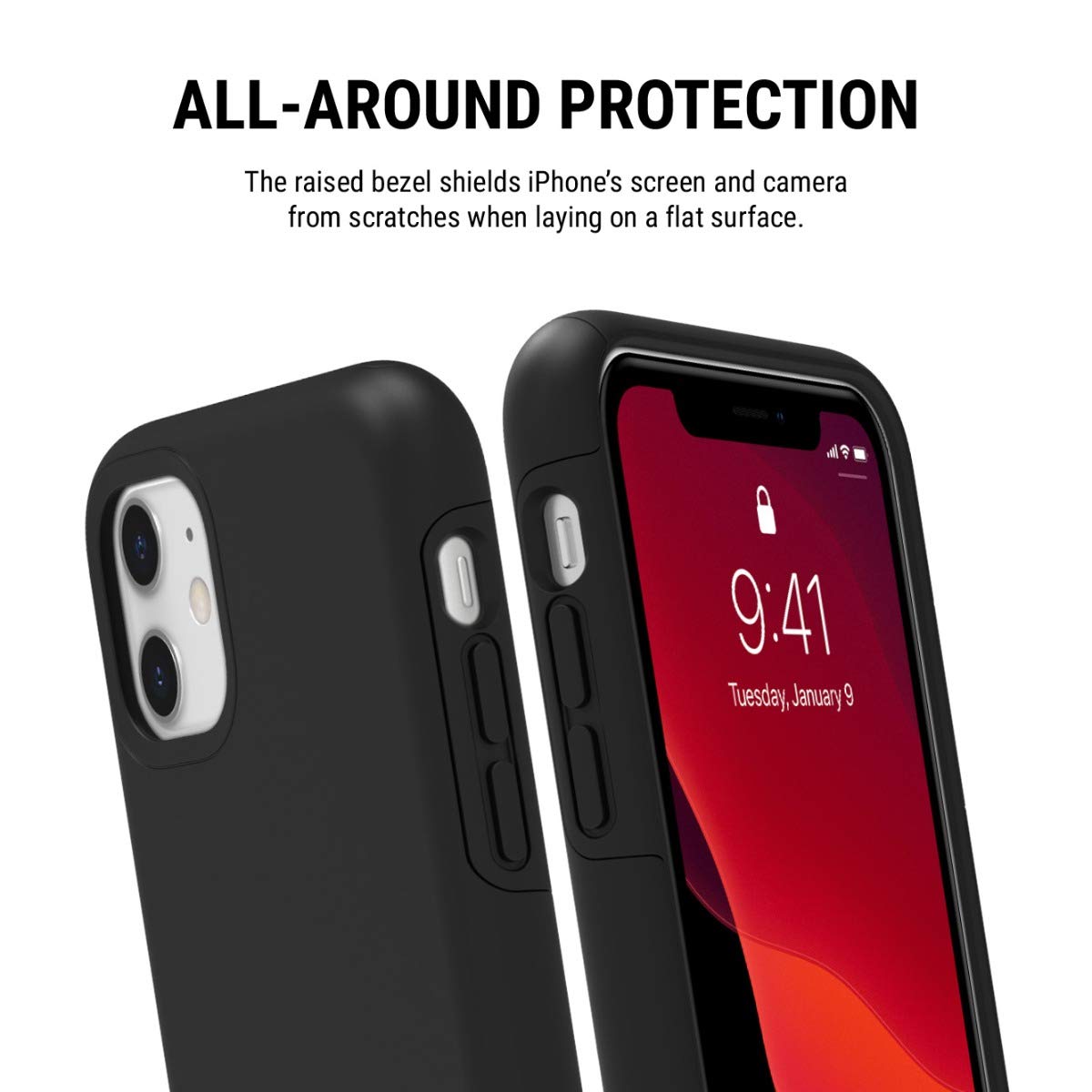 Incipio DualPro Dual Layer Case for Apple iPhone 11 with Flexible Shock-Absorbing Drop-Protection - Black
