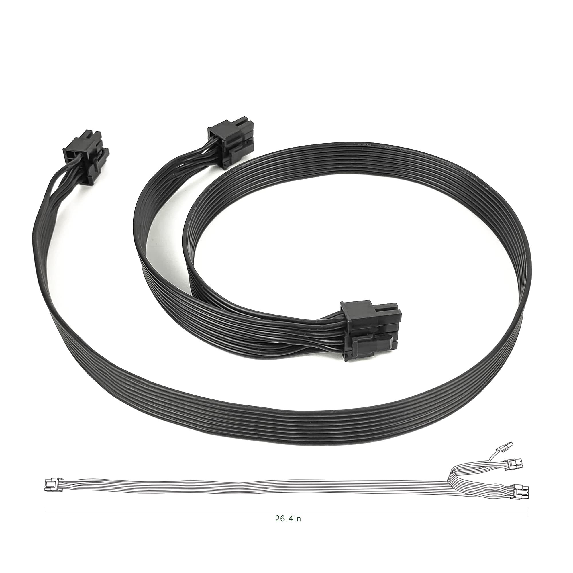 JZYMOD EPS/ATX 8 Pin to Dual PCIE 8 Pin (6+2) Power Cable only for Corsair Modular Power Supplies(25 + 9 inches)