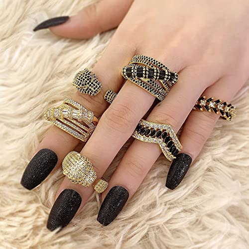 Jewelry Street Style Ladies Rings Personality Accessories Micro-set Zircon Various Styles Rings