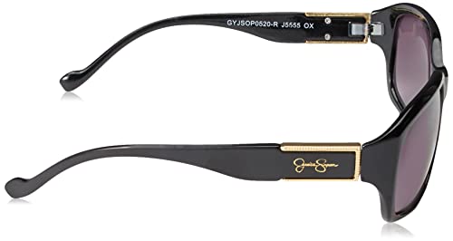 Jessica Simpson Women's J5555 Retro Wrap Rectangular Sunglasses with UV400 Protection - Glamorous Lighweight Sunglasses for Women, 60mm