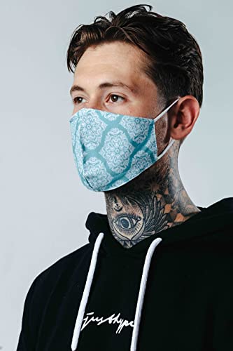 Hype ADULT MINT DAMASK PATTERN ADJUSTABLE FACE MASK