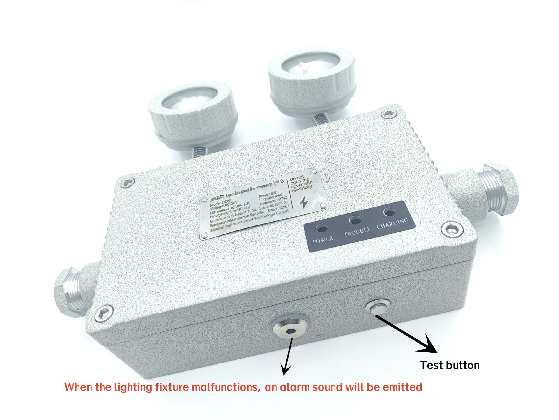 SHENHAIEX Explosion Proof Emergency Lighting fixtures BCJ51-2 * 3W Waterproof and dustproof Lights Input Voltage AC220V