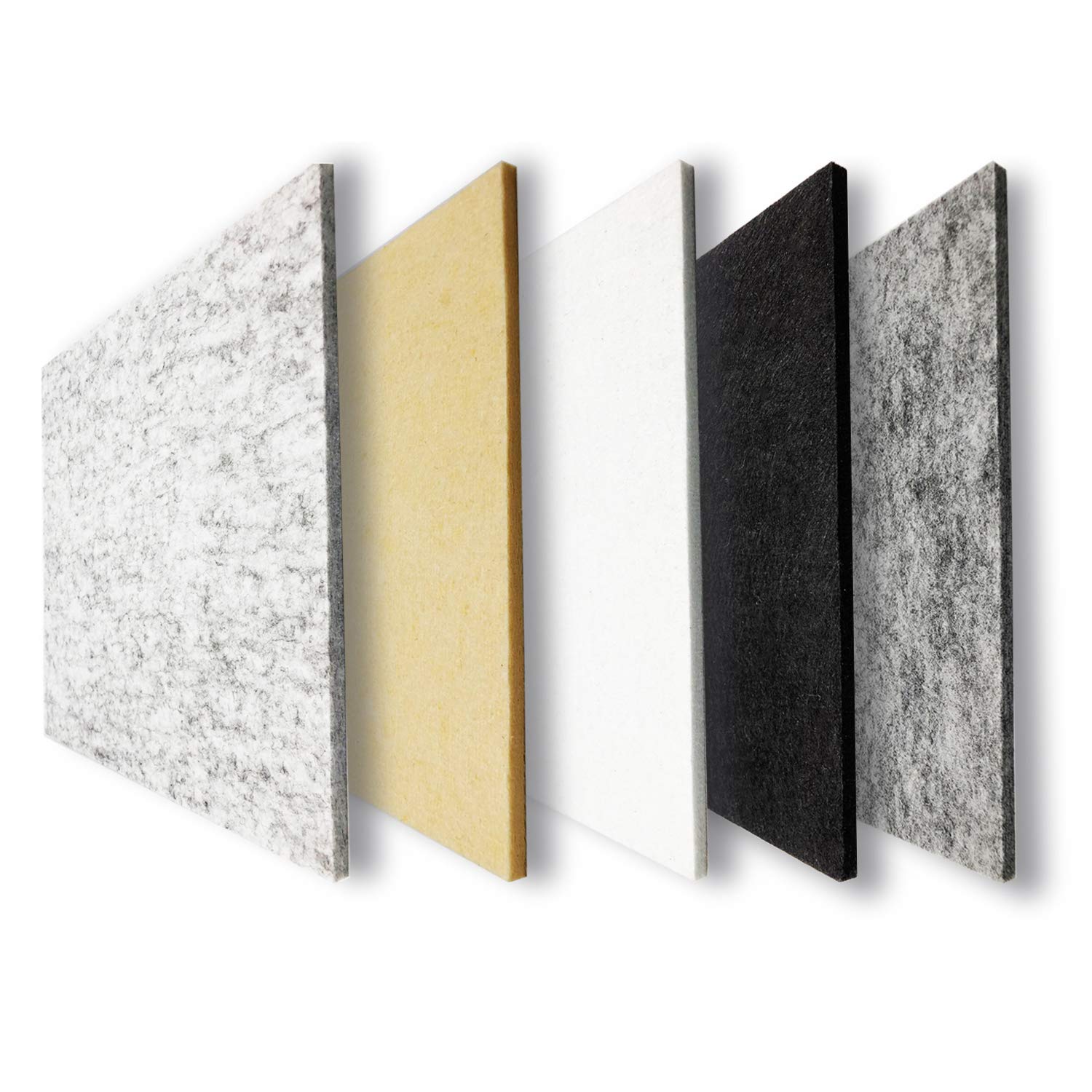 JBER Professional Acoustic Foam Panels, Sound Proofing Studio Foam Padding High Density Polyester Fiber Acoustic Treatment for Studio Home and Office 12"x12"x0.4" (6 Pack, Yellow)…