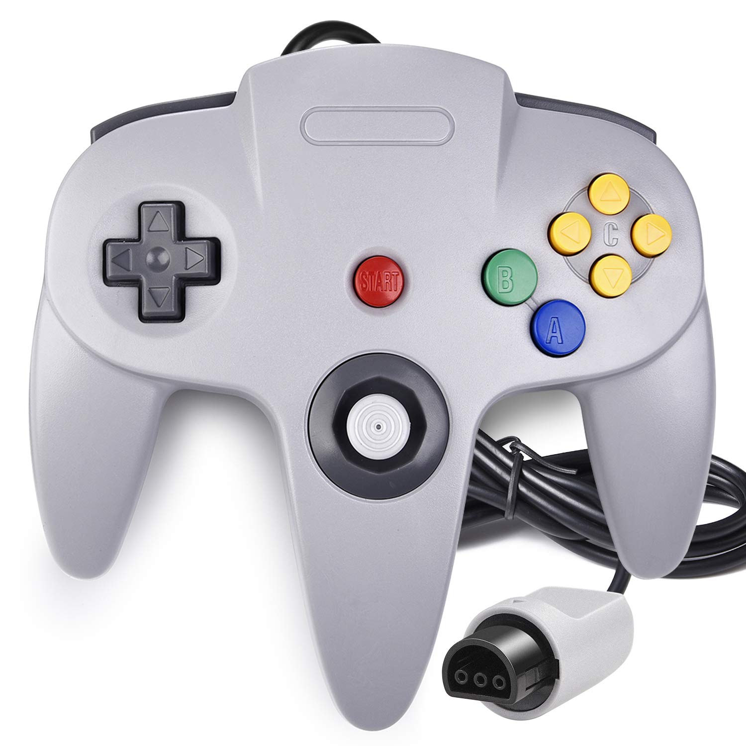 iNNEXT 2 Pack Classic 64 Controller, Game pad Joystick for 64 - Plug & Play (Non PC USB Version) (Red & Grey)