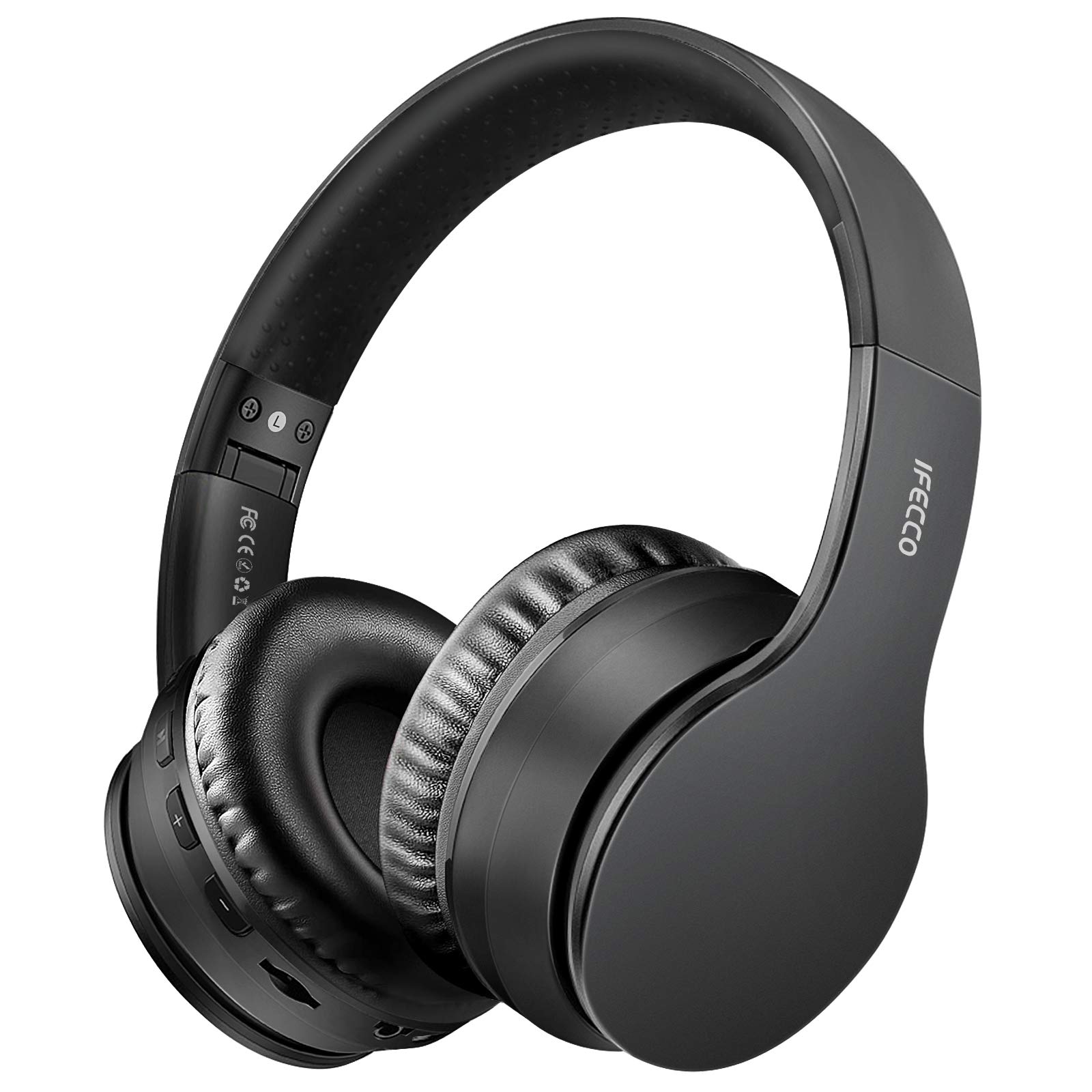 I love e iFecco Wireless Bluetooth Headphones Over-Ear, Foldable HiFi Stereo Headset with Built-in Microphone and Soft Protein Earpads for Travel, Home, Office