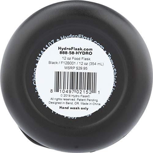 Hydro Flask Food Flask 12 Oz Black, 1 EA