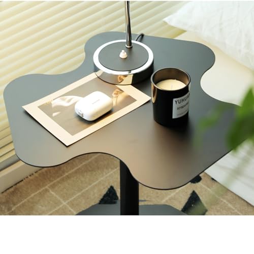 GuiPaiShi Sofa Side Table, Black Iron End Tables, Small Space Bedroom Desk Lamps Tables, H: 18/22", Elegant but Practical(Size:48 * 37 * 45CM)
