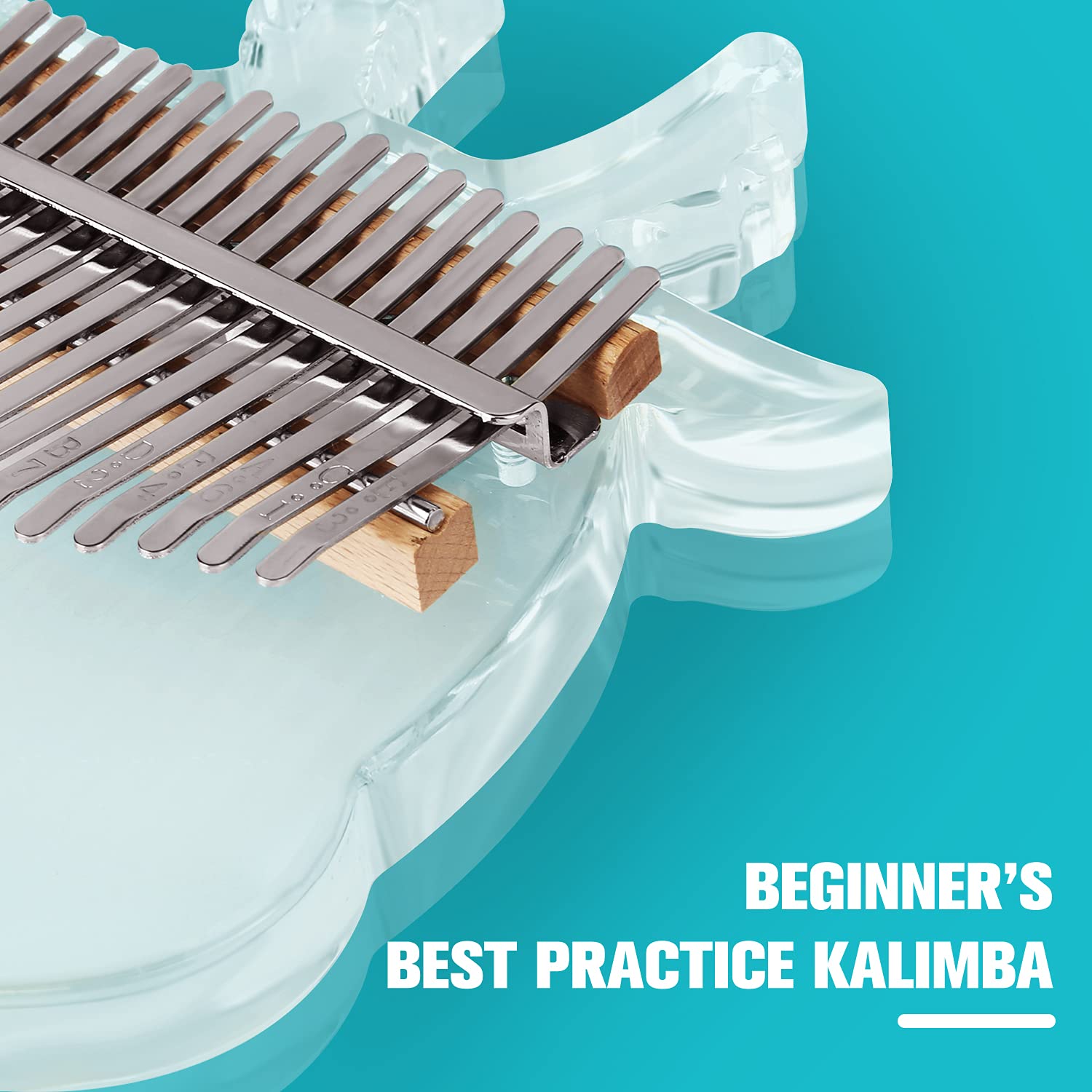 Kalimba Thumb Piano 17 Keys Deer Shape with Protective Box, Crystal Kalimba Acrylic Mbira Finger Piano, Musical Instrument with Tuning Hammer and Study Instruction Gifts