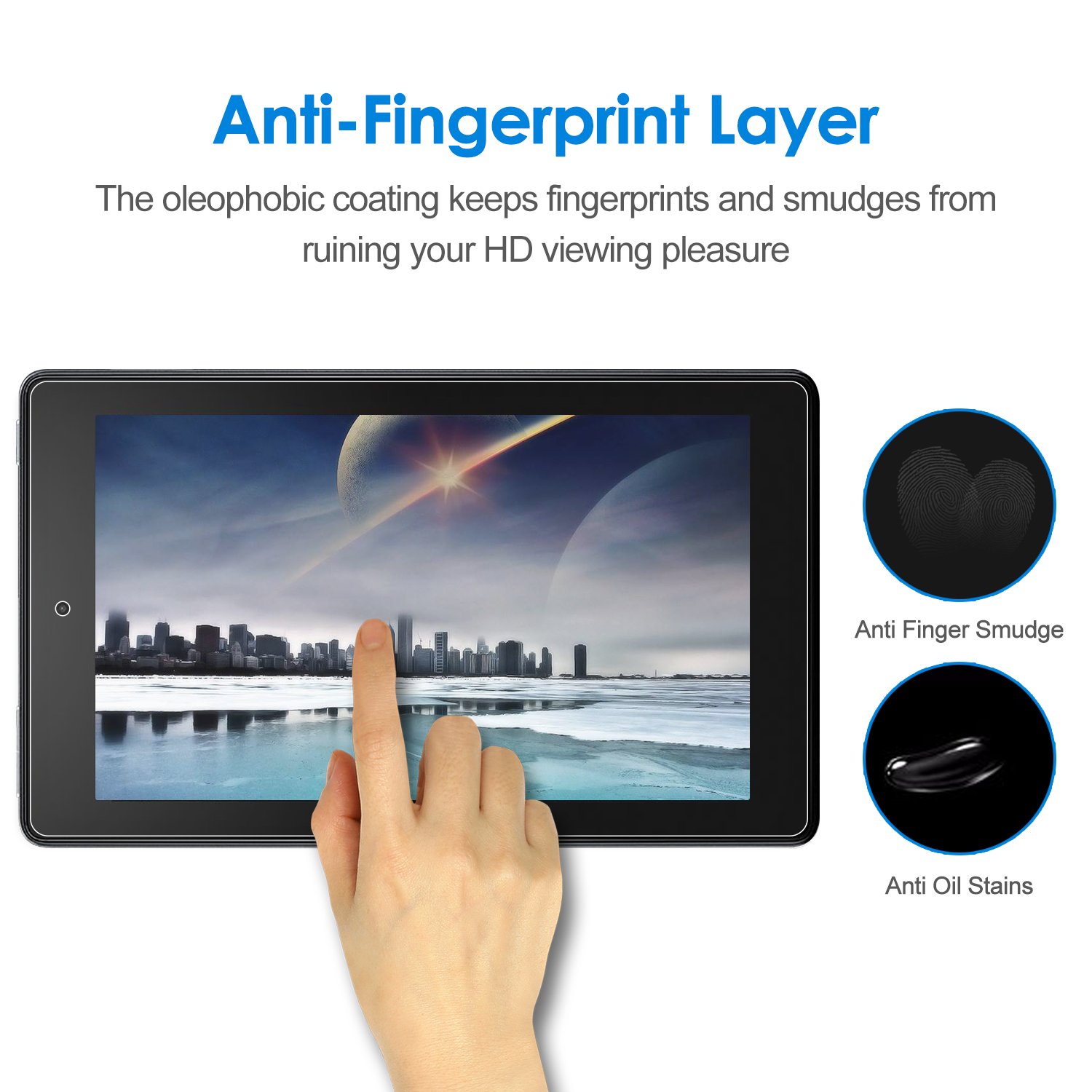 JETech Screen Protector for Amazon Fire HD 10 Tablet 10.1" (7th / 9th Generation, 2017/2019 Release) and Fire HD 10 Kids Edition, Tempered Glass Film