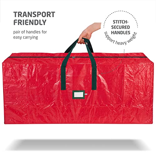 Zober 2-Pack Artificial Extra Large Christmas Tree Storage Bag - Fits Up to 9-Foot Holiday Xmas Disassembled Trees with Durable Reinforced Handles & Dual Zipper - Waterproof Material Protects from Dust, Moisture & Insects (Red)