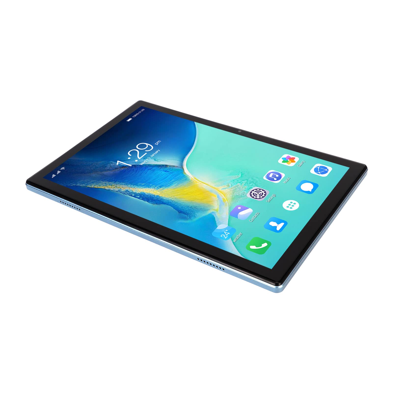 Jopwkuin 10.1 Inch FHD Tablet, 2 in 1 Phone Tablet Blue Octa Core CPU Dual SIM Dual Standby Stereo Dual Speakers for Work (US Plug)