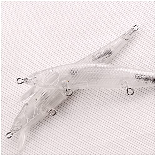 LHLLHL 20pcs/Set Unpainted Lures Slow Sinking DIY Blank Jerkbaits with Steel Beads Minnow Hard Baits Trout 12cm 12g