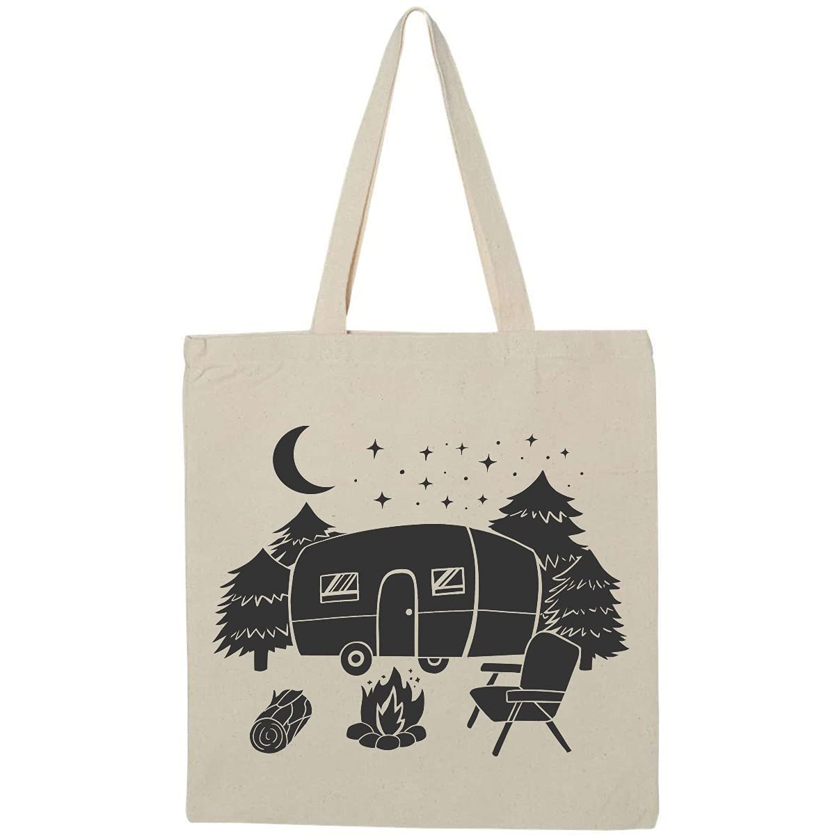 Inktastic Camper in a Star Filled Night Tote Bag Natural 3b5a5