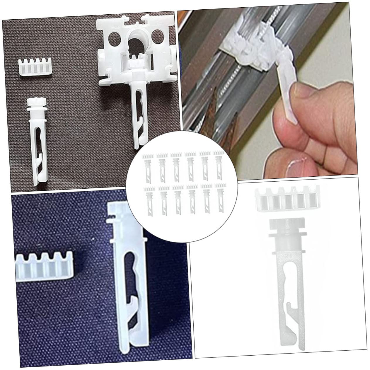 Homoyoyo Vertical Blinds Repair Kit Blinds Replacement Parts 12sets Shutter Gear Tool Household White Plastic Vertical Blinds Replacement Parts Vertical Window Blind