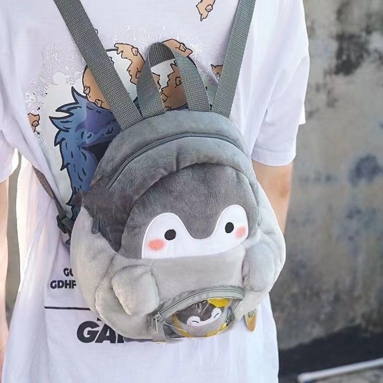 Jim Gin Girls Plush Toddler Backpack Penguin Backpack Bags Cute Soft Cartoon Stuffed Animal Backpack Little For Kids 3-6 Years