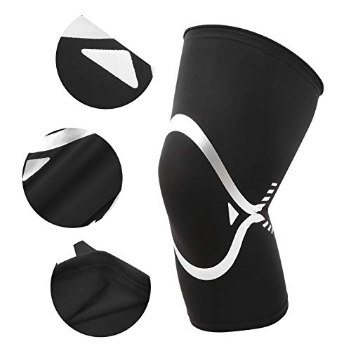 Knee Support Sleeve, Prevent Leg Injuries Anti‑Slip Knee Support Brace, Close‑Fitting Sweat Free for Running Hiking Excercise Fitness(L)