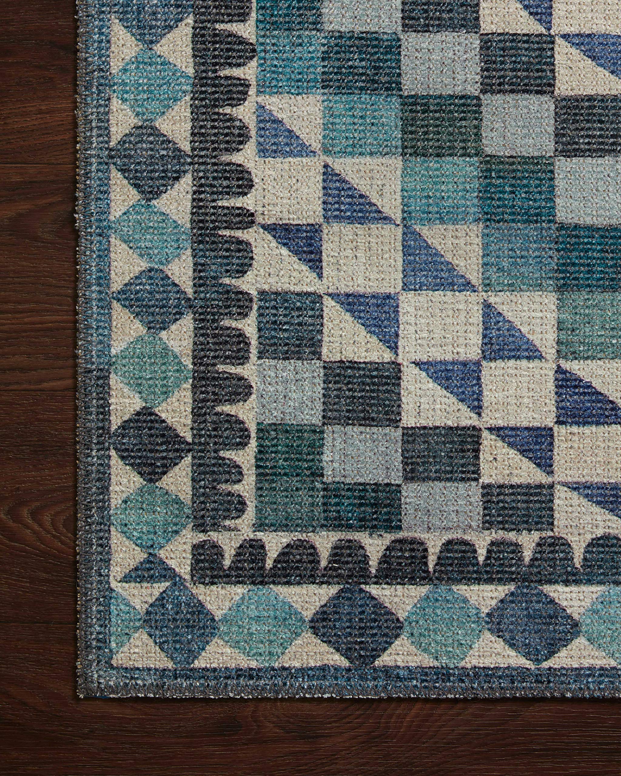 Justina Blakeney x Loloi Malik Collection MAL-05 Graphite / Fiesta 18" x 18" Sample Rug