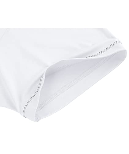 LLdress White Graphic Mens Polo Shirts Long Sleeve Moisture Wicking Collared Golf Casual T-Shirt, White L