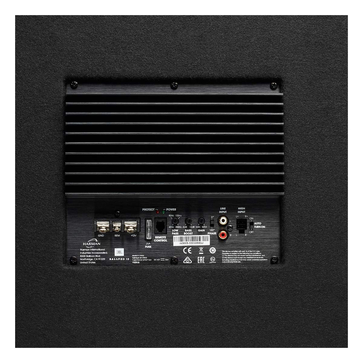 JBL SUBBP12AM - 12β amplified 12β Subwoofer with Sub Level Control, Black