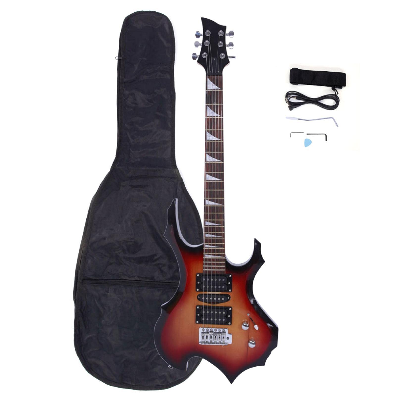 LEADZM Electric guitar HSH pickup bag strap paddle rocker cable wrench tool sunset color