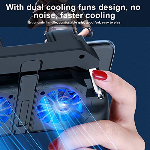 Shanrya Mobile Phone Gamepad, Comfortable Touch Dual Cooling Fans, Heat Dissipation for Smartphone Watching Film Playing Games(5000mah)
