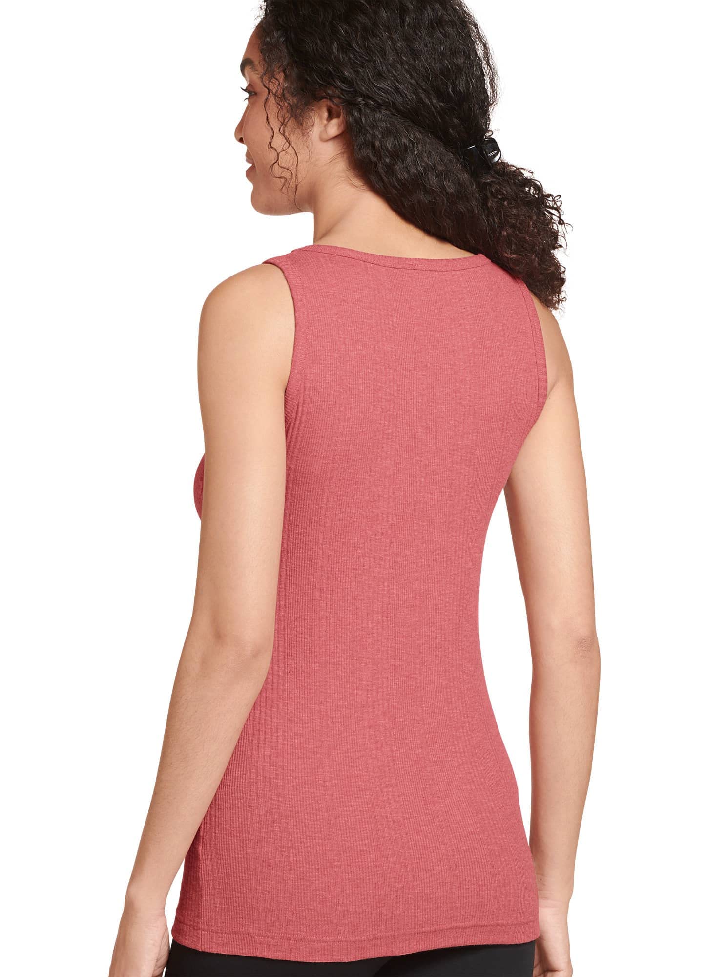 Jockey Women's Activewear Rib Tank, Apple Blossom Heather, M