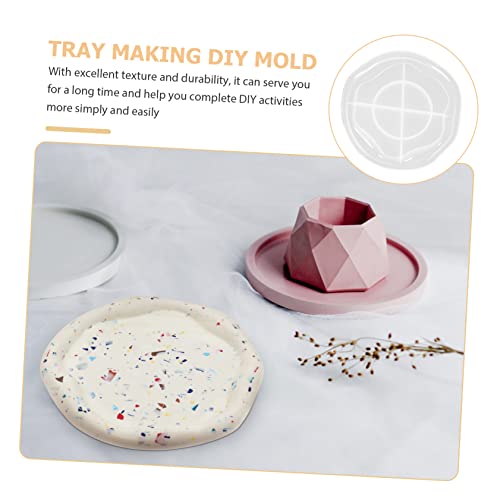 VILLCASE 2pcs Pallet Mold Oval Tray Crystal Decor Resin Molds Teacup Tray Mold Resin Tray Molds DIY Irregular Cloud Design Tray Mold Serving Tray Mold Novel Shaped Tray Mold Jewelry Coaster