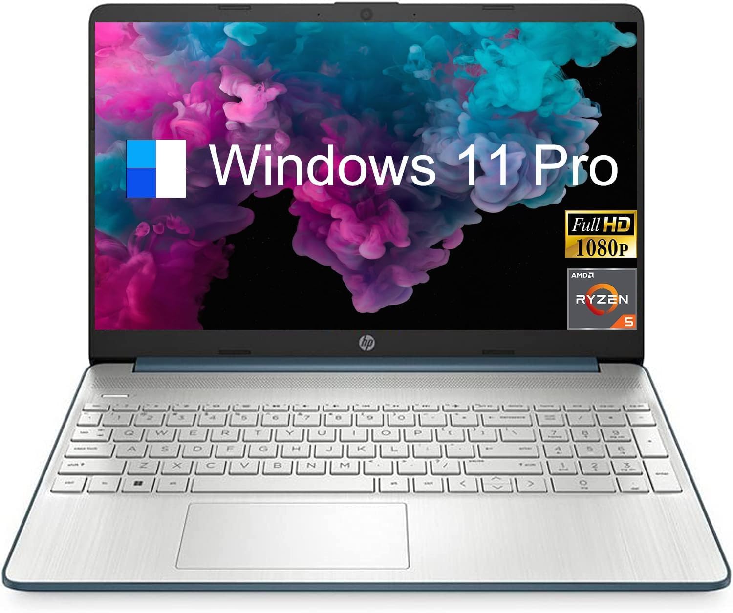 HP 15.6 Inch FHD Business Laptop, AMD Ryzen 5 5500U, Windows 11 Pro, 16GB RAM, 1TB SSD, Fast Charge, SD Card Reader, Long Battery Life, Spruce Blue, PCM