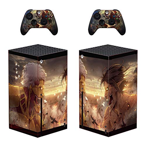 KAJAL MANI X-box-One-Series X Skin Set Titan War HD Printing Faceplate Protective for Console, Controller Skin Decal