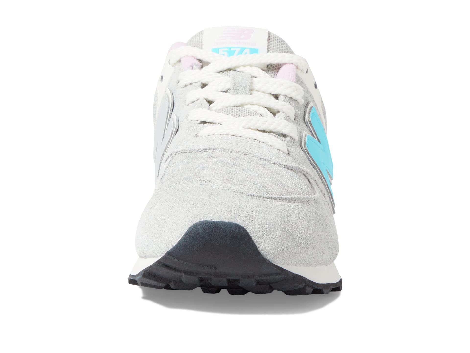 New Balance Kids 574 V1 70s Racing Lace-up Sneaker, BRIGHTON GREY/SUMMER AQUA/LILAC CLOUD, 1 M Little Kid (4-8 Years)
