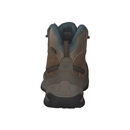 KEEN Women's Circadia Mid Height Comfortable Waterproof Hiking Boots, Toasted Coconut/North Atlantic, 12