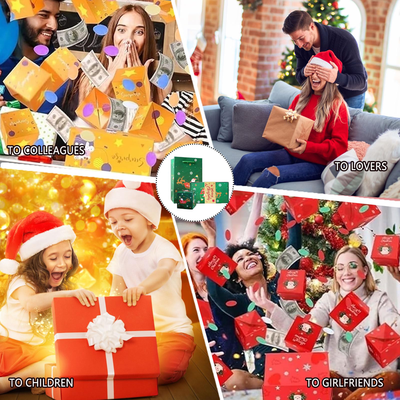 Surprise Gift Box, 2024 Surprise Gift Box Explosion, Surprise Box Gift Box for Money, Surprise Box, Surprise Gift Box Explosion for Money,Surprise Box Gift Box for Creative Gift(Green)