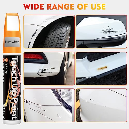 White Touch Up Paint for Cars, Quick And Easy Car Scratch Remover for Deep Scratches,Two-In-One Automotive Car Paint Scratch Repair for Vehicles, Auto Paint for Erase Car Scratches