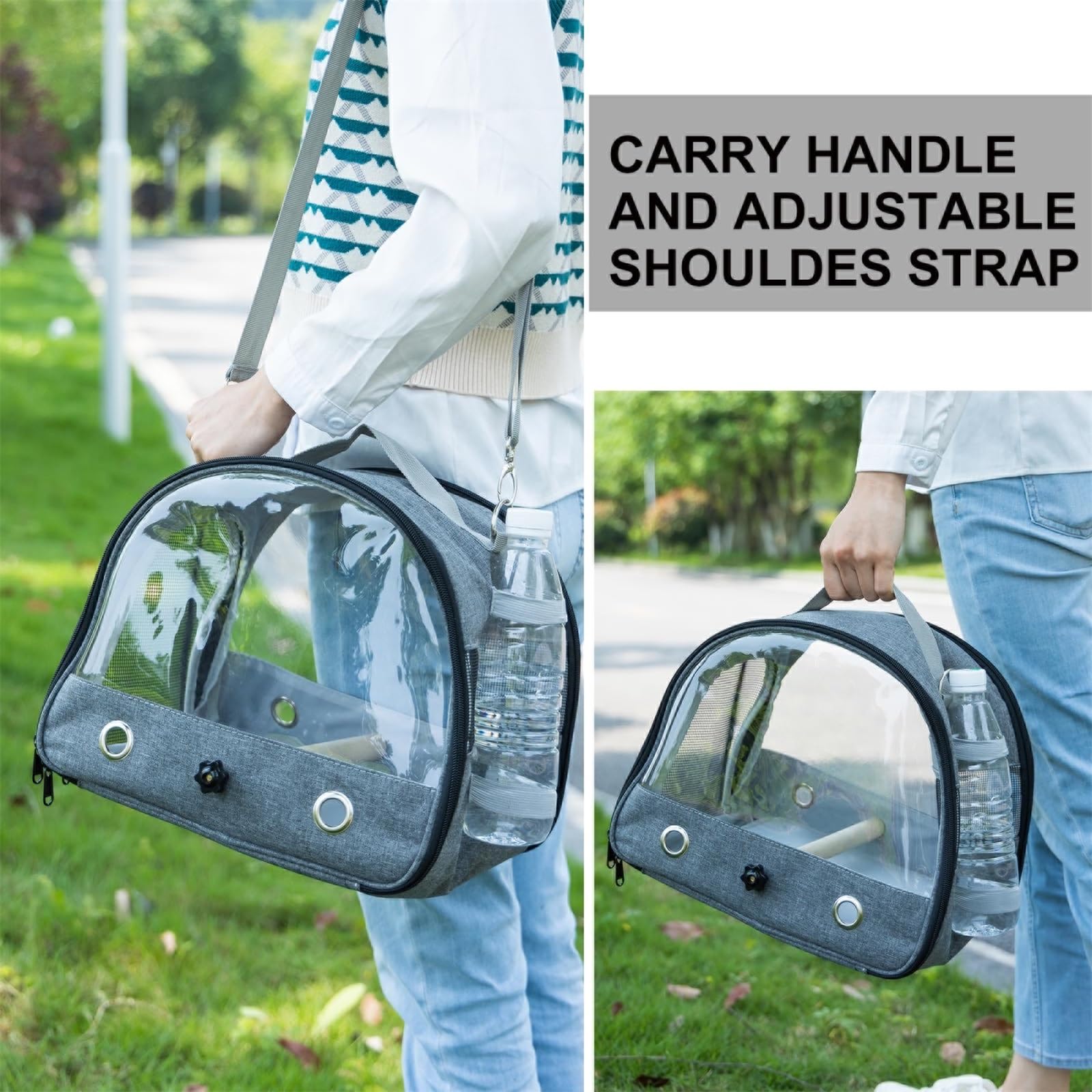HEJKFVCL Bird Carrier Transparent Window Small Bird Cage Portable Assembly Bird Carrier Backpack for Guinea Pig Rat Small Animal