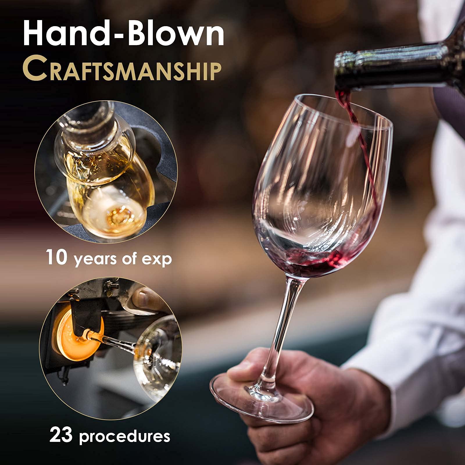 JBHO Polishing Cloth, Wine Glasses Polishing Cloths and Hand Blown Italian Style Crystal White or Red Wine Glasses