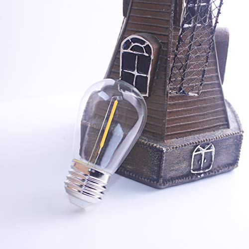 INNOCCY Edison LED S14 Light Bulbs 1W 140 Lumen 2700K Soft-warm Vintage Style Waterproof Bulb Perfect for Outdoor String Lights 30 Pack
