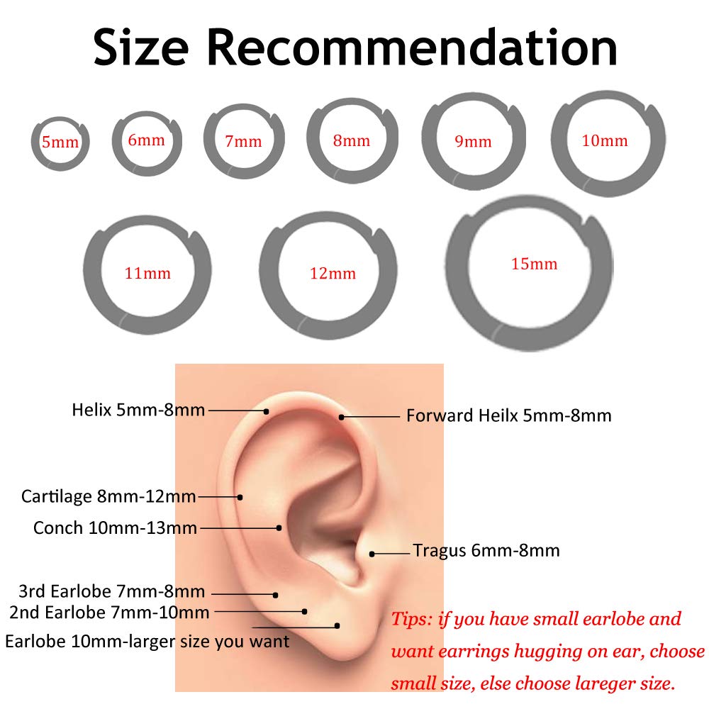 Lansora Cubic Zirconia Pave Cz Hoop Earrings Huggie Tiny Mini Small for Cartilage Sterling Silver Gold Plated 11mm 9mm 8mm 7mm Hoop Earrings
