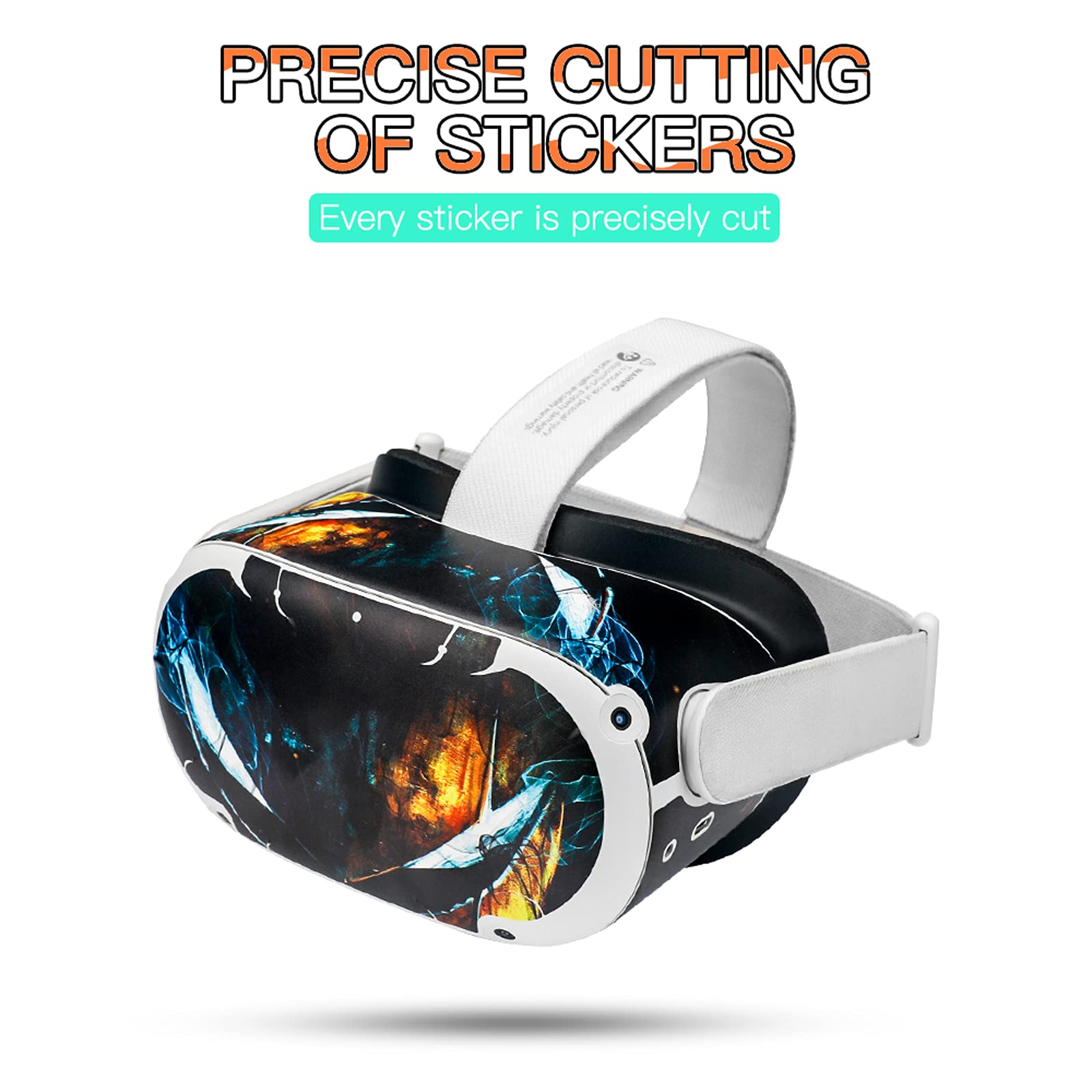 Honlyn Stickers Set Waterproof PVC Stickers Kit Decal Skin Decoration for Oculus Quest 2 Smart VR glasses headset all-in-one Accessories (Cute eye cat)