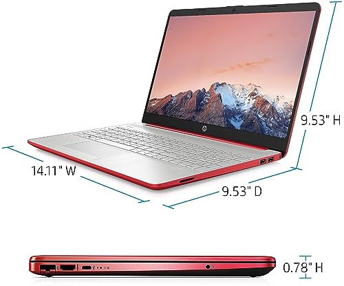 HP 15.6" Laptop with 1 Year Microsoft Office 365, Intel Pentium Quad-Core Processor, Intel UHD Graphics, Long Battery Life, RJ-45, Wi-Fi, Webcam, HDMI, Windows 11 Home, Red (16GB RAM | 1TB SSD)