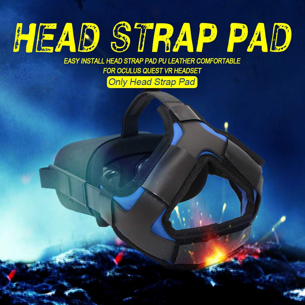 KASCLINO Head Strap Pad for Oculus Quest 2, Practical Sweatproof VR Headset Head Strap Pad Replacement for Oculus Quest 2, VR Headset Fixed Accessories Breathable PU Leather(Grey)