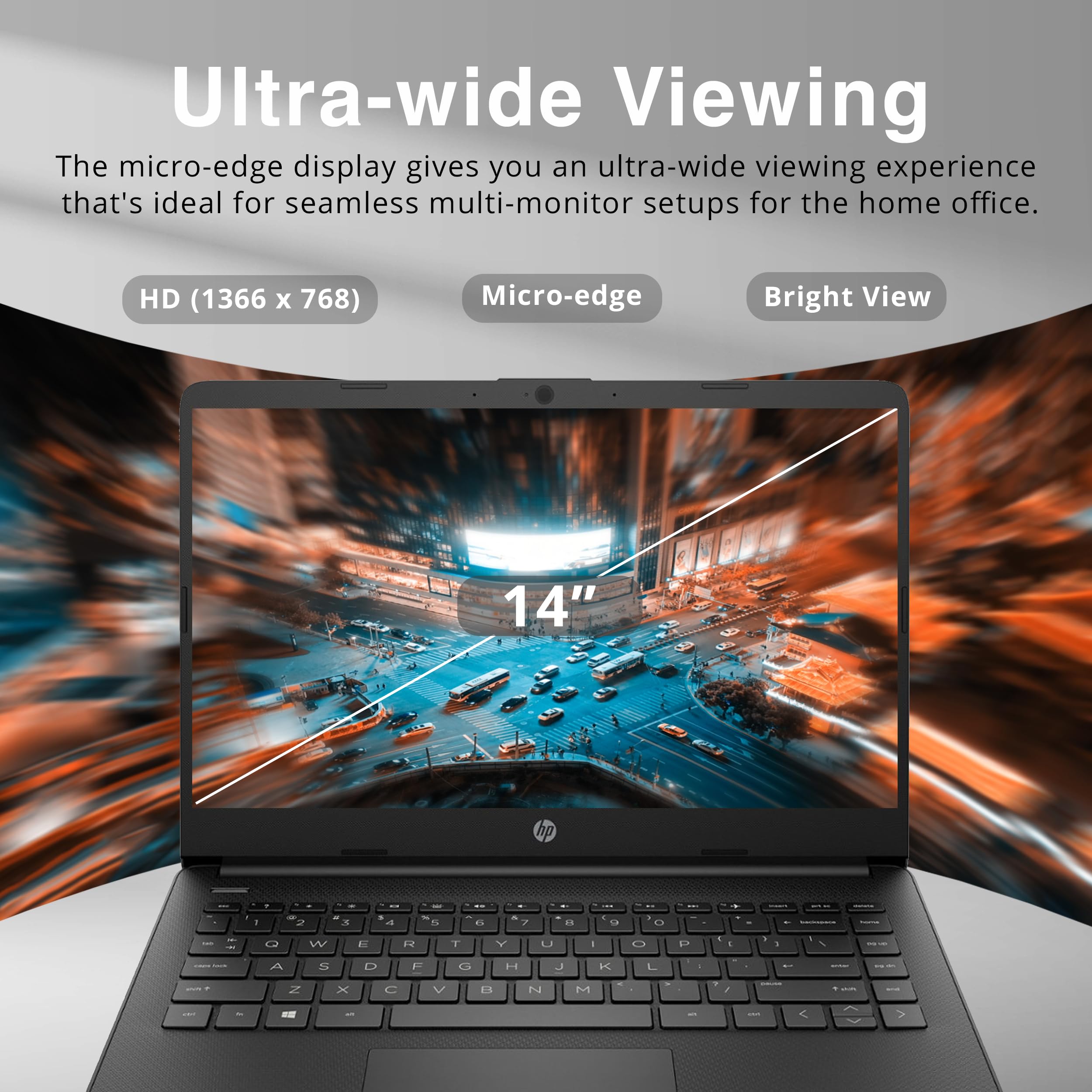 HP Stream 14" HD SVA Laptop, Intel Celeron N4120 Processor, 4GB RAM, 64GB eMMC Flash Memory, Intel UHD Graphics 600, 1-Year Office, Bluetooth, Win 11 S, Black, 32GB Hotface USB Card