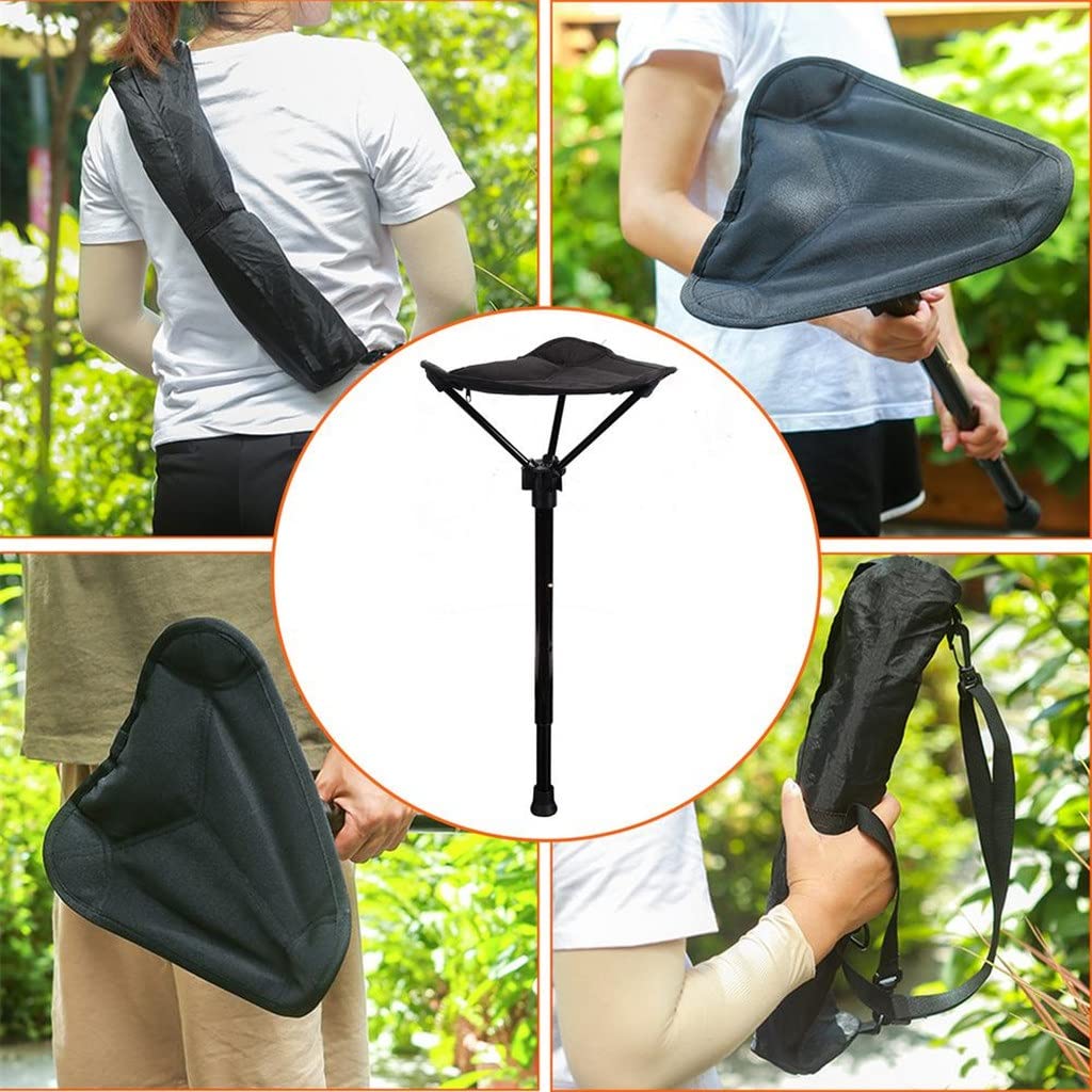 LMMDDP Seat Stick Adjustable Seat Folding Stool Folding Stick Chair Portable Queuing Artifact Carry-on Seat Fishing Telescopic
