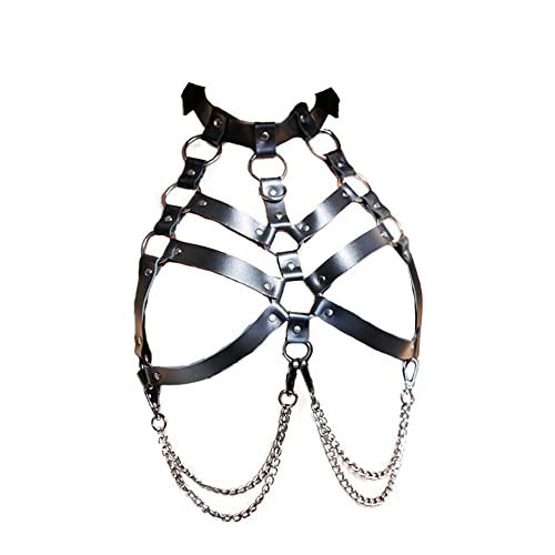 Leather Chest Body Chain Sexy Harness Waist Chains Leather Body Chain Adjustable Waist Belt